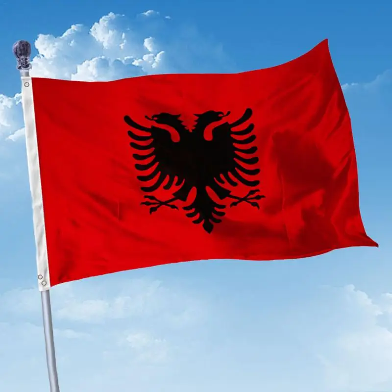 Albania Flag Double Headed Eagle Outdoor Indoor Banner 90*150cm ... Albania Flag Double Headed Eagle Outdoor Indoor Banner 90*150cm ...