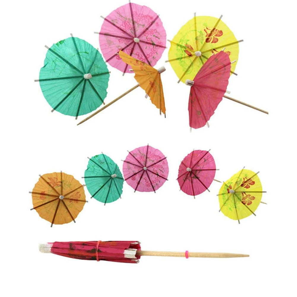 144Pcs Mini Paper Umbrella Cupcake Toppers Cocktail Drink Picks Paper ...