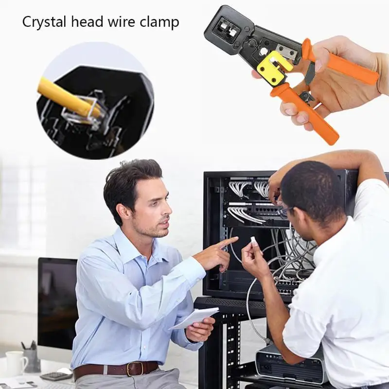 RJ11/RJ45 Crystal Head Cable 6P 8P EZ Wire Stripper Cutter Crimper ...