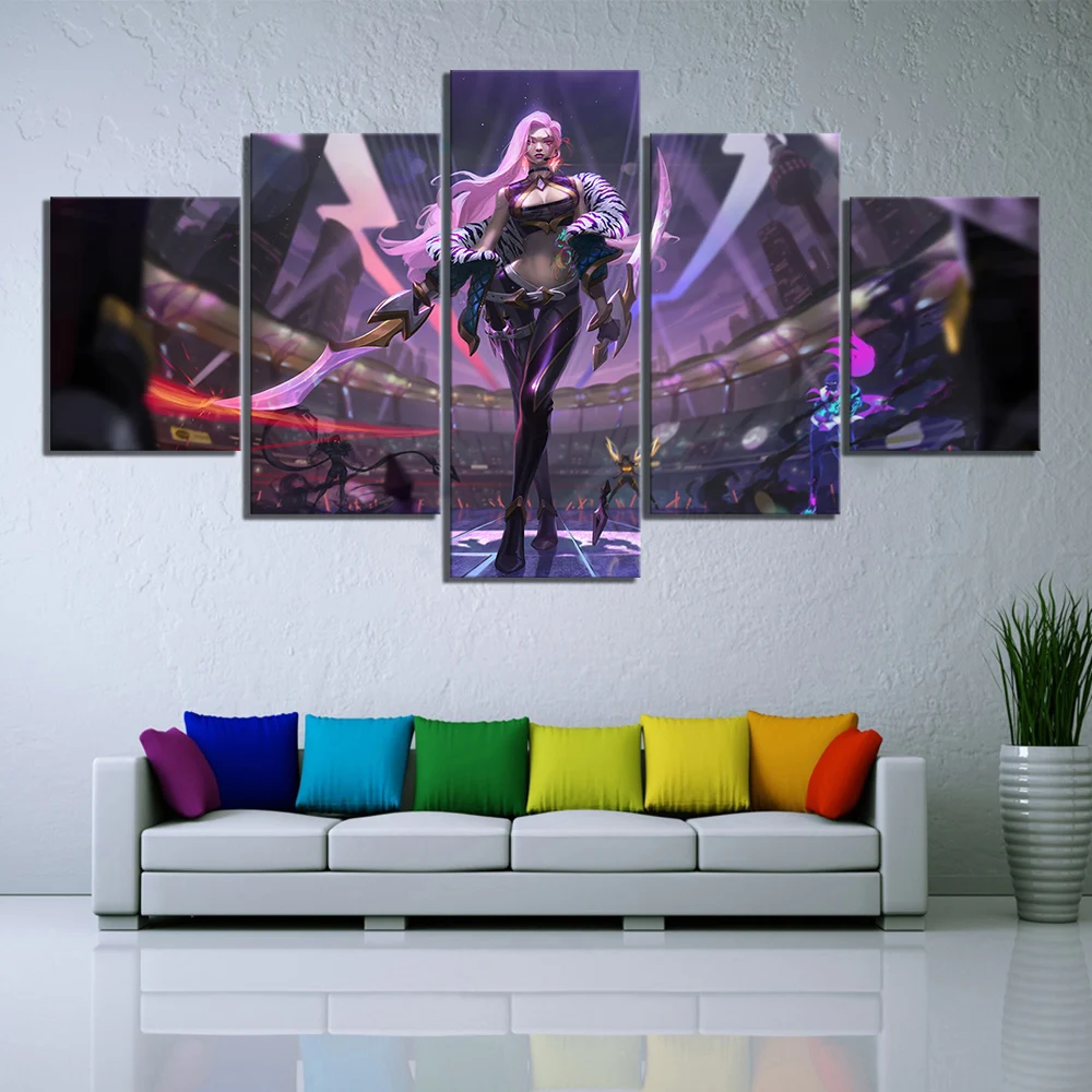 5 Piece Digital Art Paintings League of Legends KDA Katarina Video Game ...