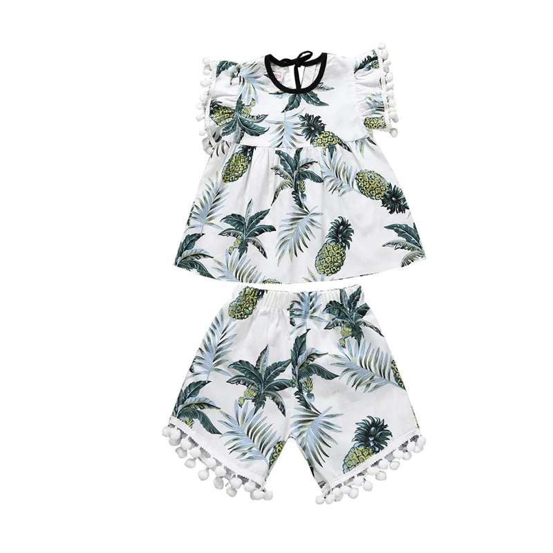 Pudcoco Moda Bebê roupas de menina definir Verão coqueiro impressão ...
