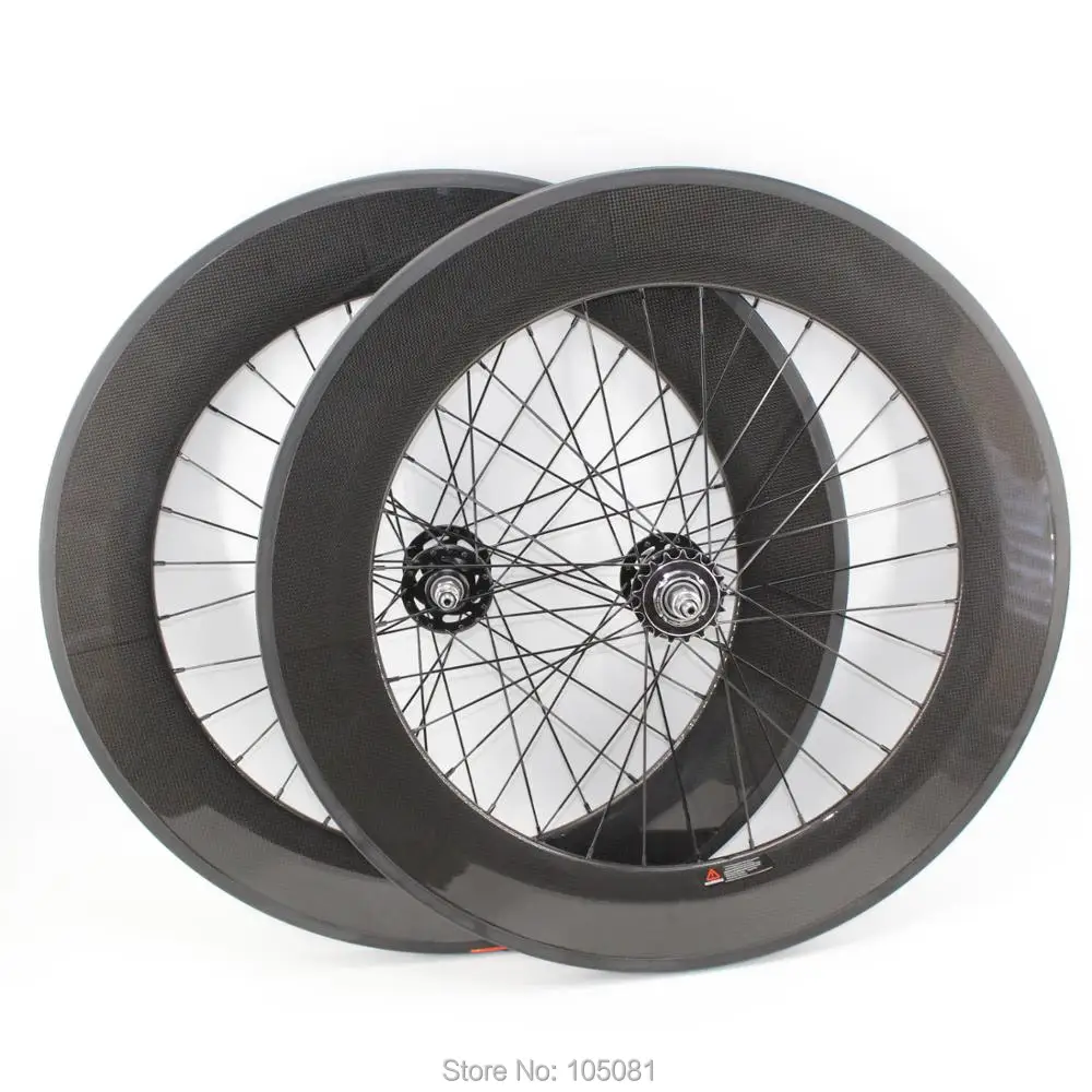 New 700C 88mm clincher rims track fixed gear bike aero 3K UD 12K full ...