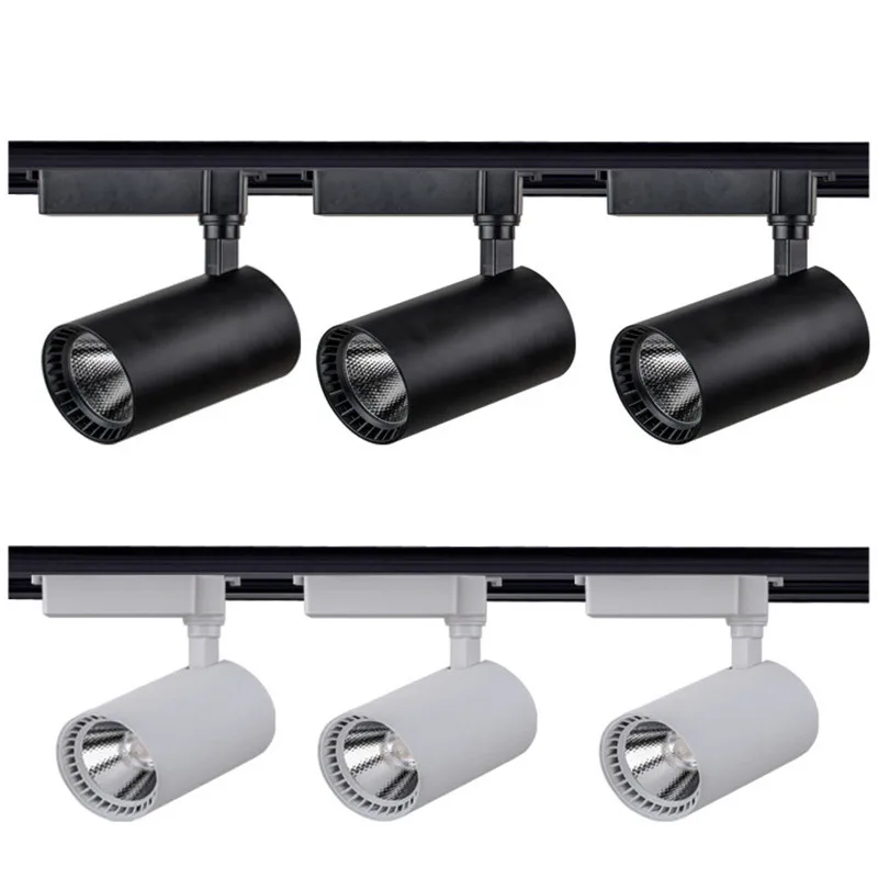 LED Track Light 12W 20W 30W COB Chip Clothing Store Rail Spotlights ...