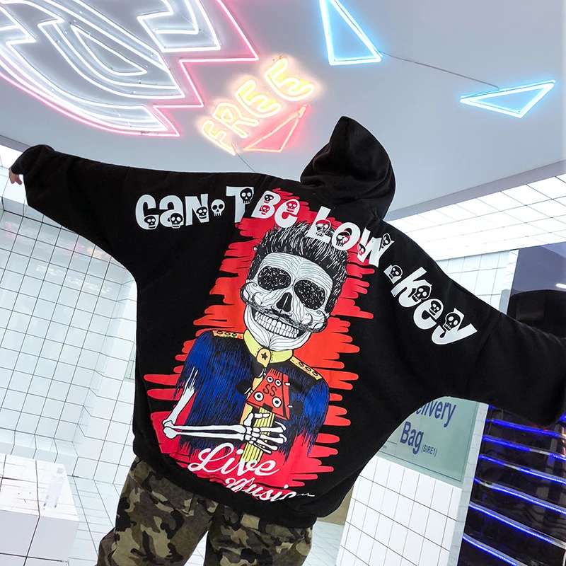 18 Outono Moda Masculina Hop Roupas Streetwear Novo Padrão Quente Solta