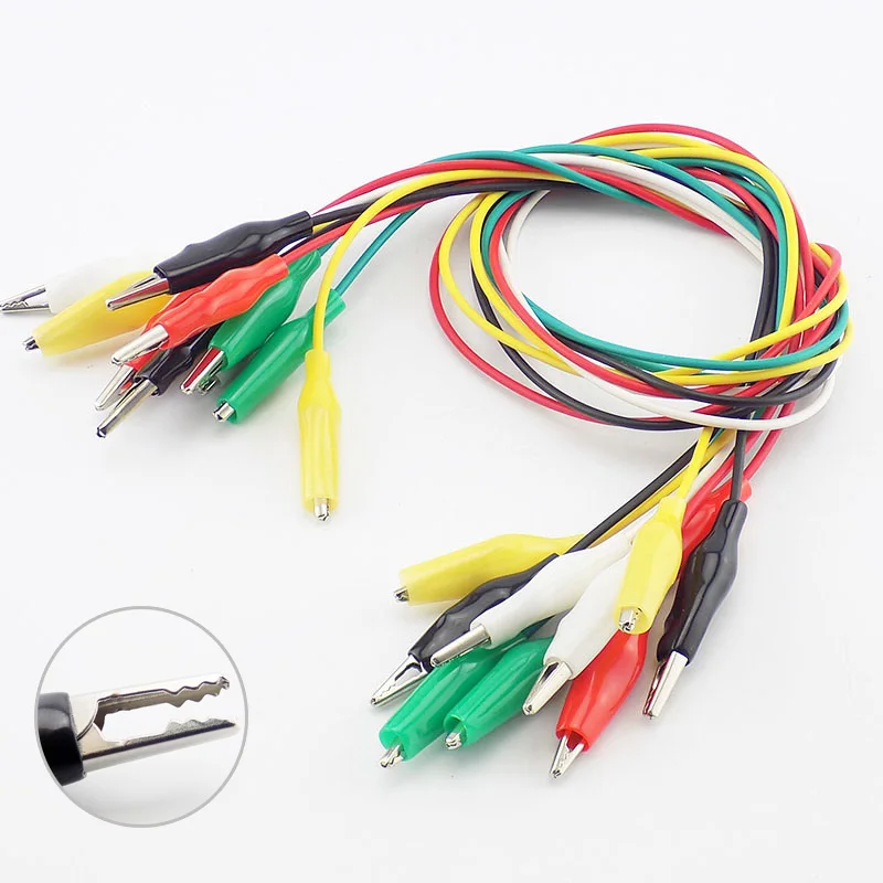 NEW 10 Electric Double Ended Alligator Crocodile Clips Test Lead Jumper ...