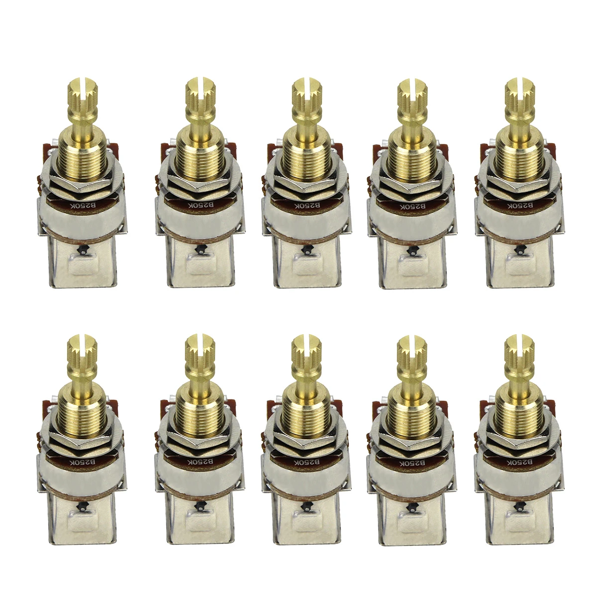 Fleor 10pcs Push-push Guitar Potentiometer B250k Linear Taper Volume ...