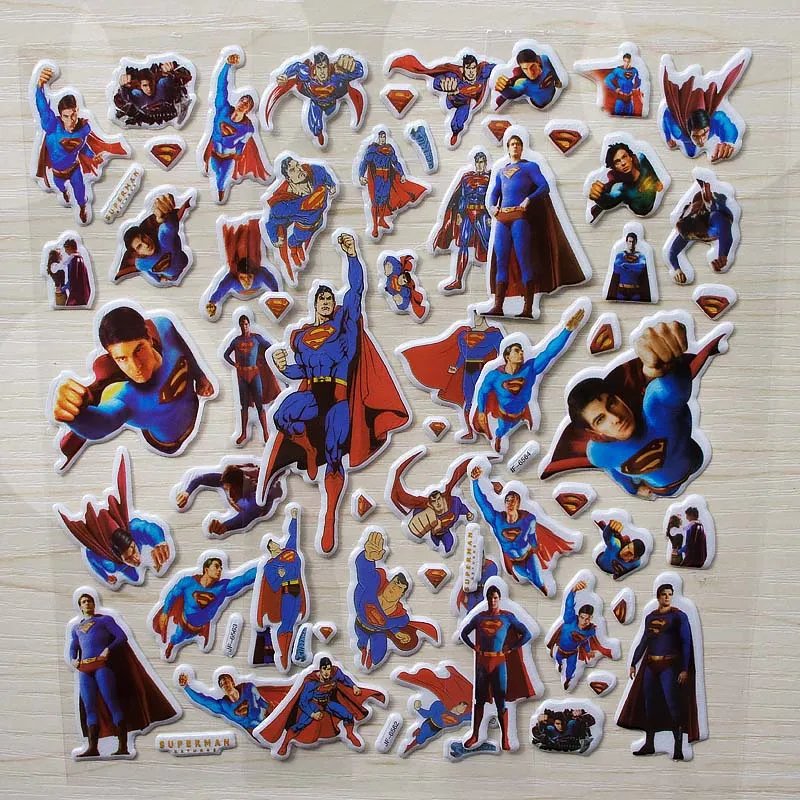 6 Sheets DC Super Heroes DIY Stickers Super man Superman Stickers Toys ...