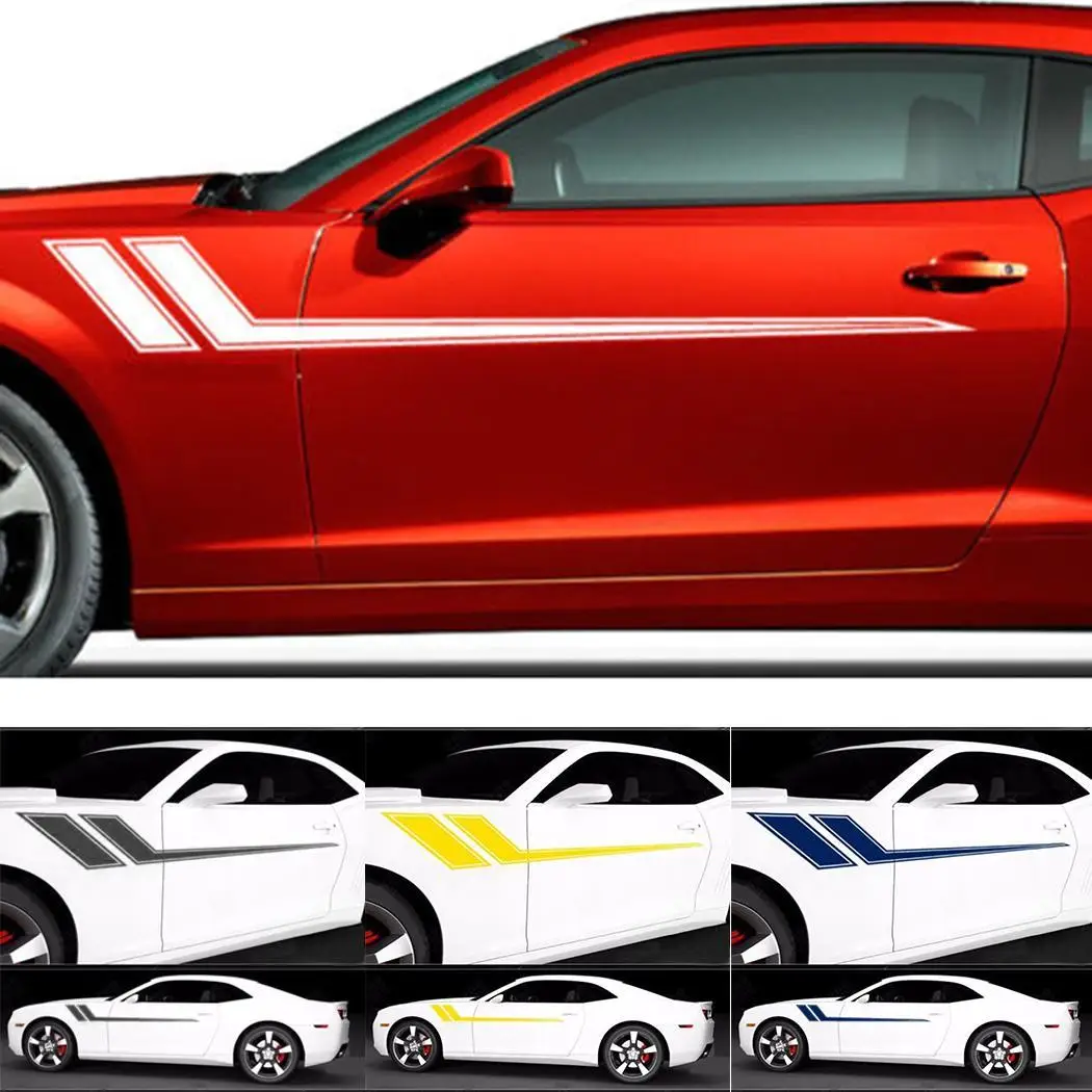 Sailnovo 2pc 173x 22cm Car Stickers Car Stripe Racing Pattern Body ...