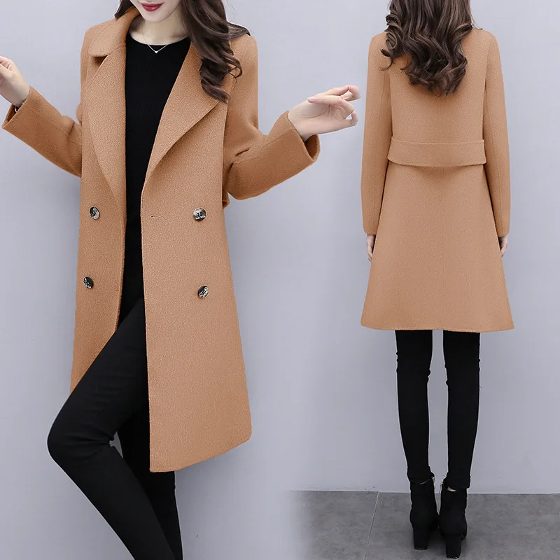 Autumn And Winter New Pattern Woolen Loose Coat Long Fashion