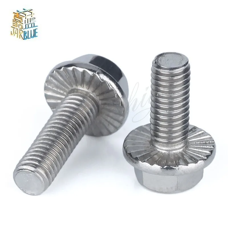 Boulons-bride-t-te-hexagonale-en-acier-inoxydable-s-rie-M5-M6-M8-M10 ...