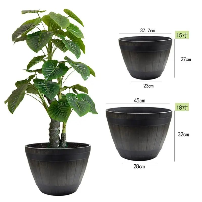 1PCS Large Tree Basin Imitation Rattan Extra Resin Wooden Garden Bonsai ...