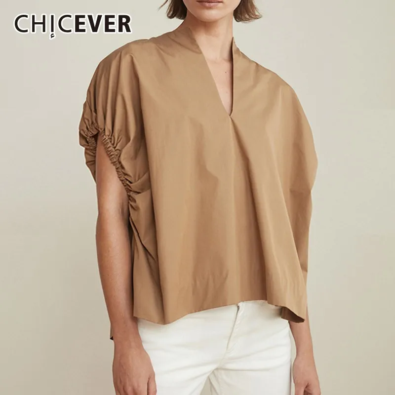 Chicever Womens Shirt Blouse Top Female Batwing Sleeve Elastic