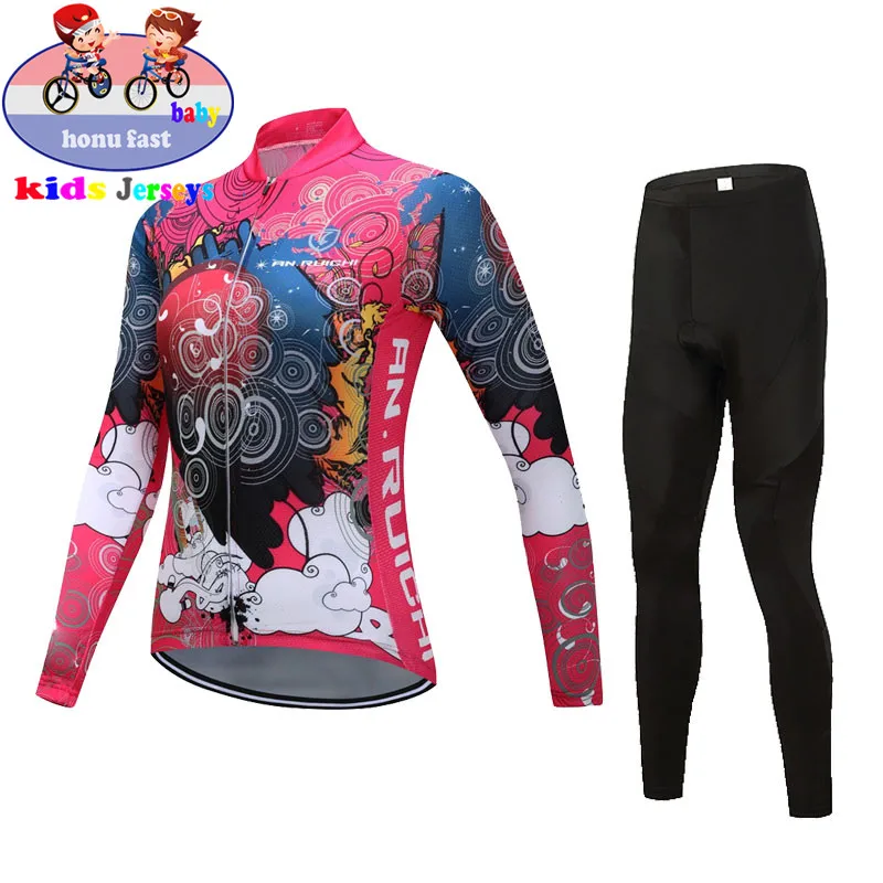 Children Cycling jersey set 19d gel bicycle clothes maillot mtb suit ...