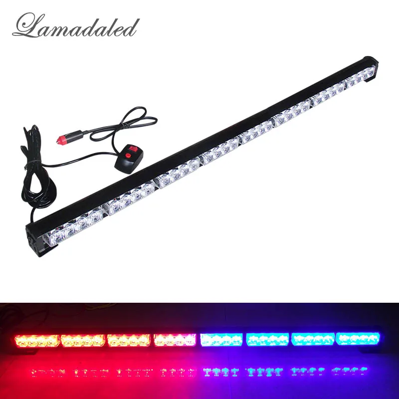 86cm Police led light emergency hazard strobe lights bar led car grille ...