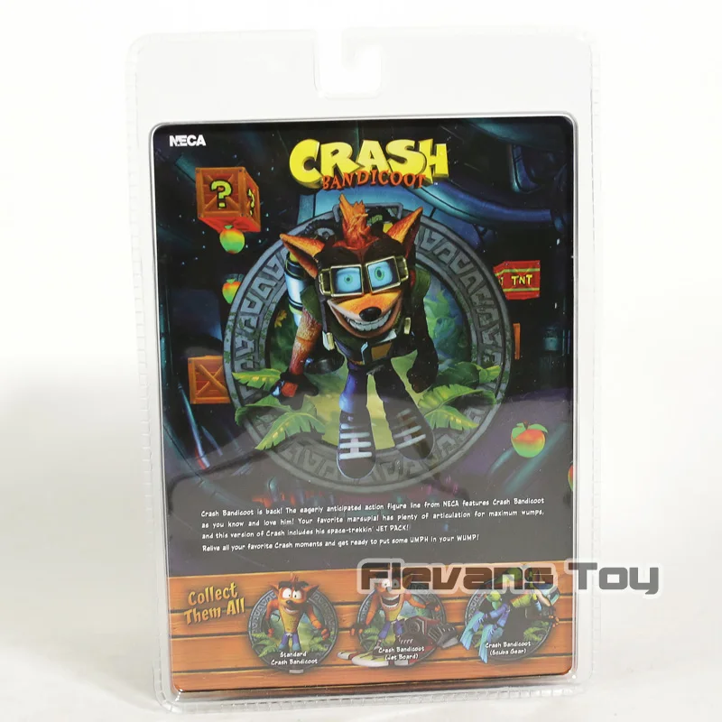 NECA Crash Bandicoot Deluxe Crash with Jetpack 7" Scale PVC Action ...
