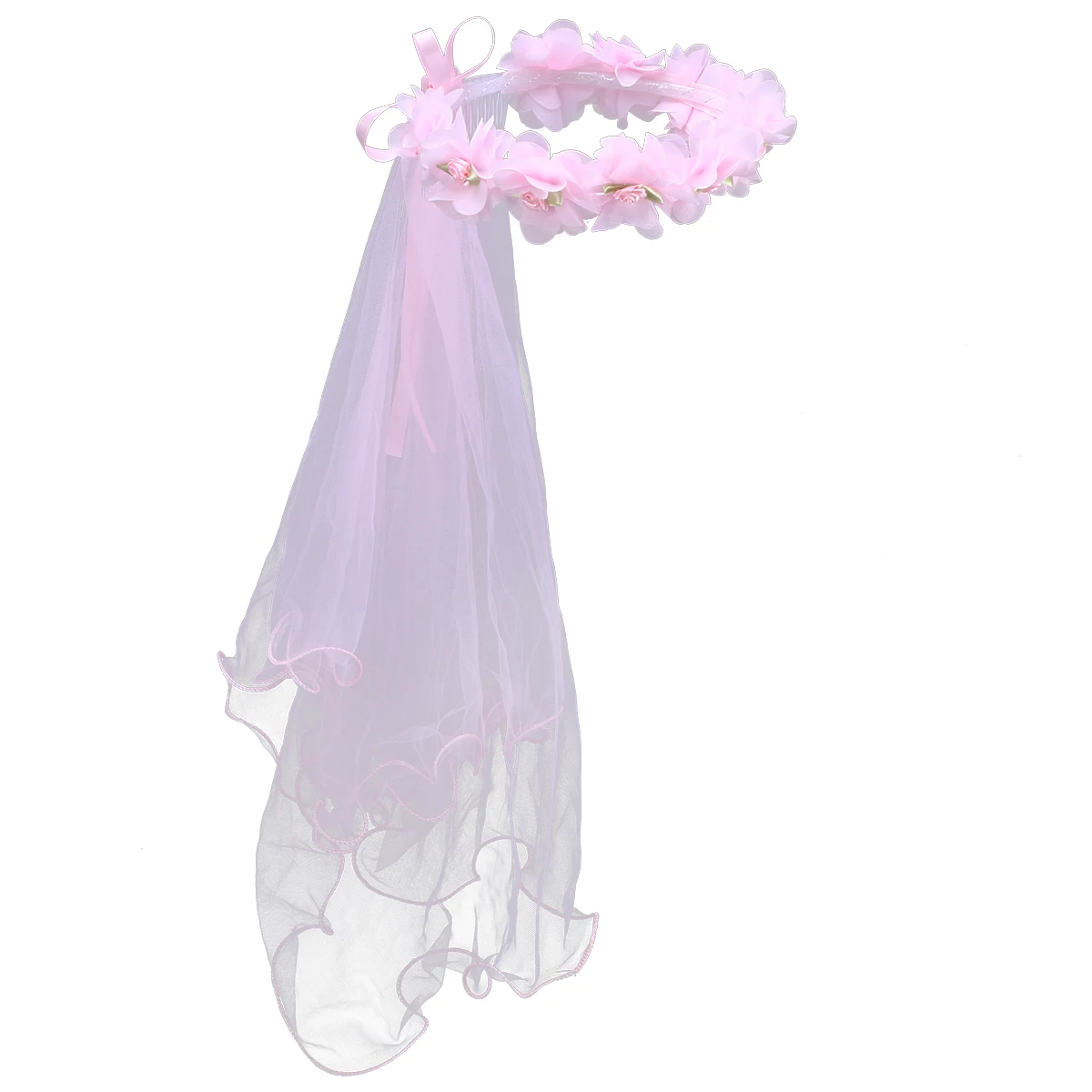 1pc Bridal Veils With Beaded Edge 2 Layers Flower Delicate Lace Wedding ...