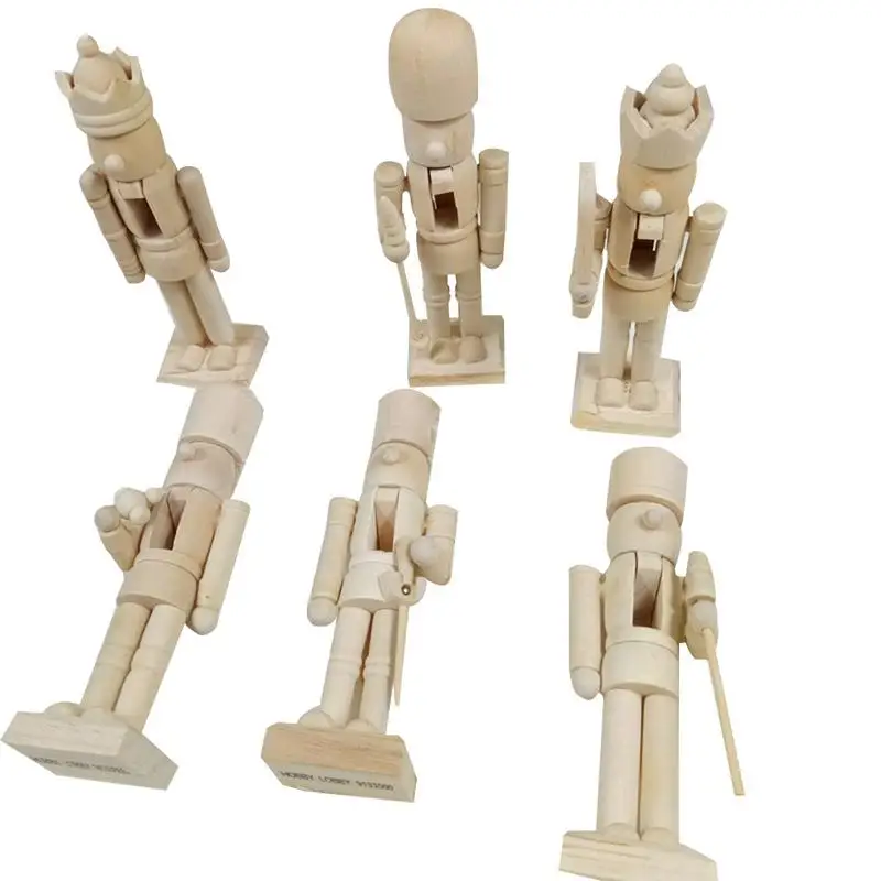 12cm Nutcracker Puppet White Embryo Walnut Soldier Shaped Ornaments ...