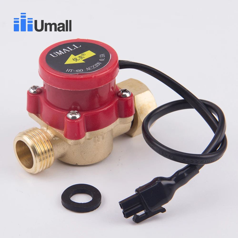 60W-Flow-Sensor-Switch-Booster-Solar-Heater-Brass-Magnetic-Pressure ...