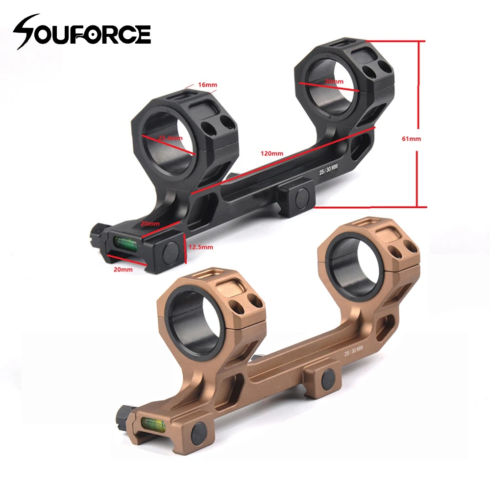 Rifle Optic Scope Mount 25.4mm/30mm Rings Mount with Bubble Level fit ...