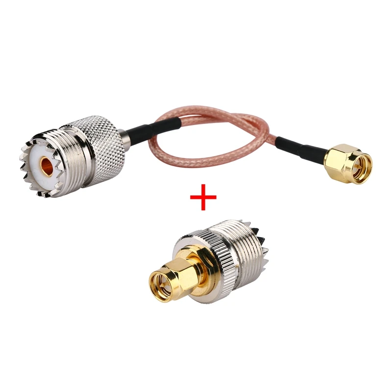 Baofeng-cable coaxial RF SMA macho a UHF SO-239 hembra + adaptador SMA macho a UHF hembra SO239 ...