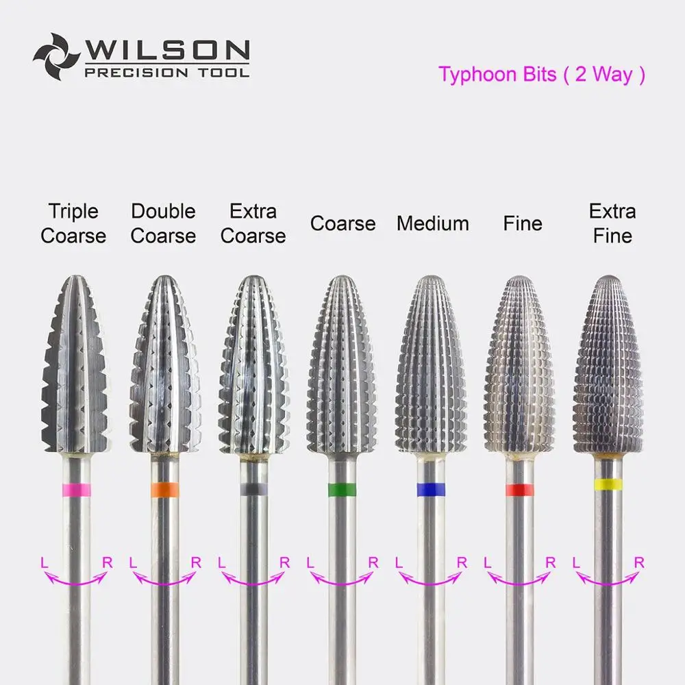 WILSON-Typhoon-Bit-2-Way-Nail-Drill-Bits-Remove-gel-carbide-Manicure ...