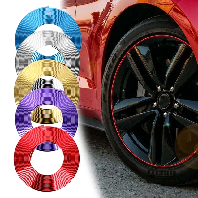 8M Anti Collision Ring Tire Rim Decorative Strip Car Wheel Rim Trims ...