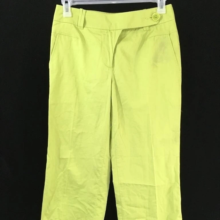 Talbots Collection cropped pants womens size 6 lime green capri 100% ...