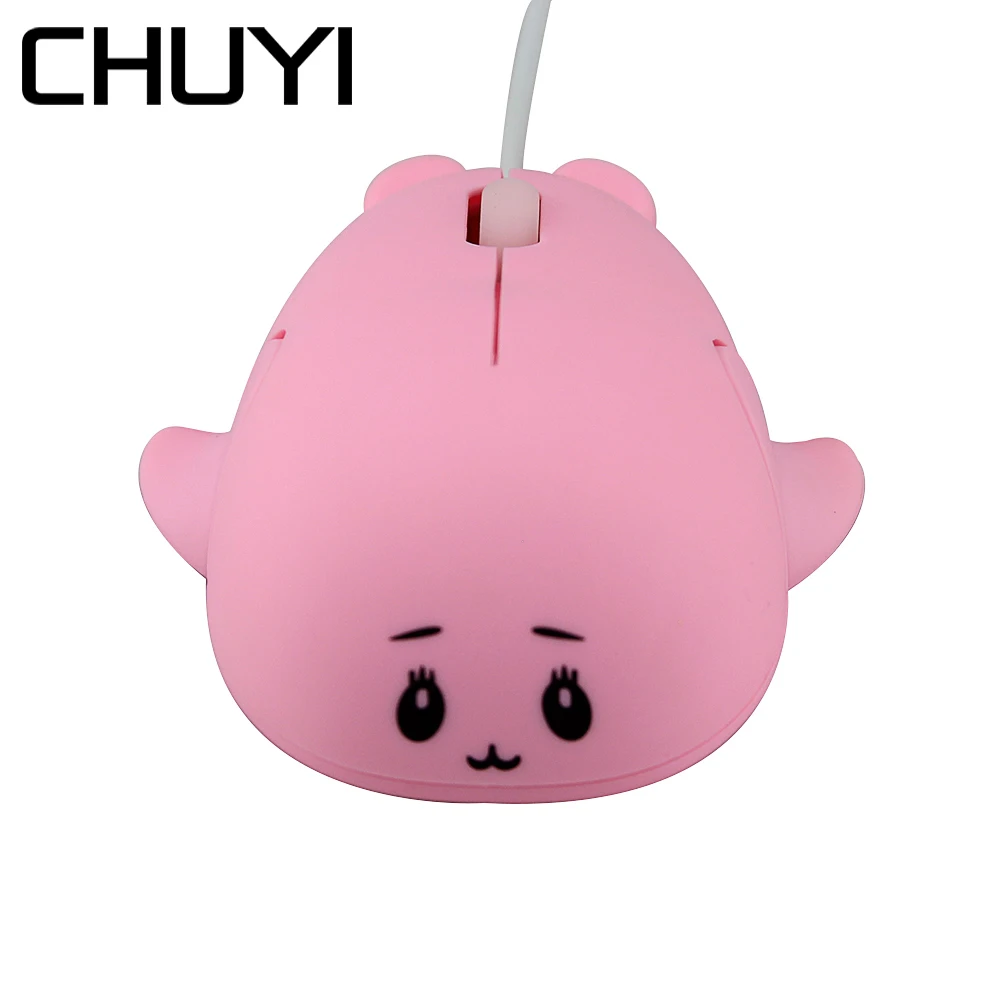 CHUYI Wired Computer Mini 3D Mouse Cute Pink Dolphin Design Mice For ...