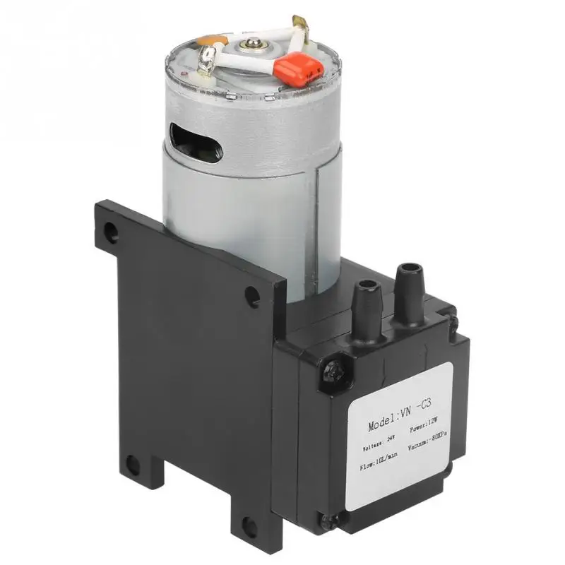 DC24V 12W Mini Small Oilless Vacuum Pump 80KPa Flow 10Lmin for Gas Air ...