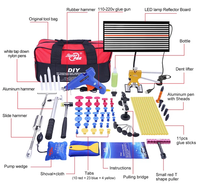 Professional Dent Puller Kit PLUS - Full Dent Pulling Tool Collection ...
