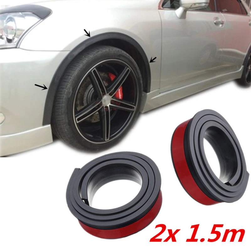 2pcs 1.5 M Universal Rubber Car Wheel Arch Protection Moldings Anti ...