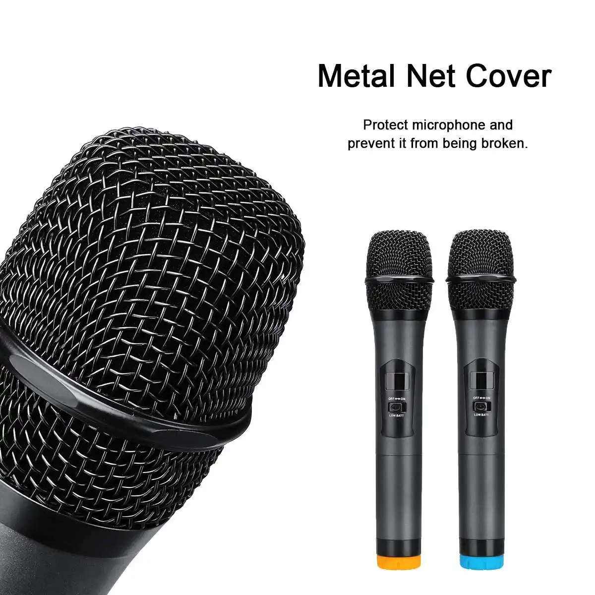 UHF Wireless Microphone System 2 x Microphones High-fidelity Reproduce ...