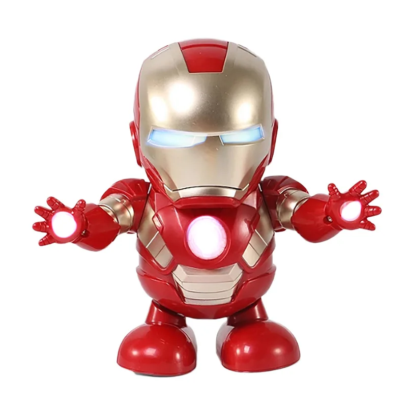 Mavel Iron Man Figure Avengers Hero Led Dance Iron Man with Sound PCV ...