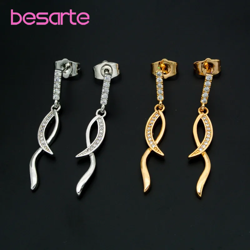 Gold Sickle Earings Dangle Long Earrings Women Boucle D'oreille Femme ...