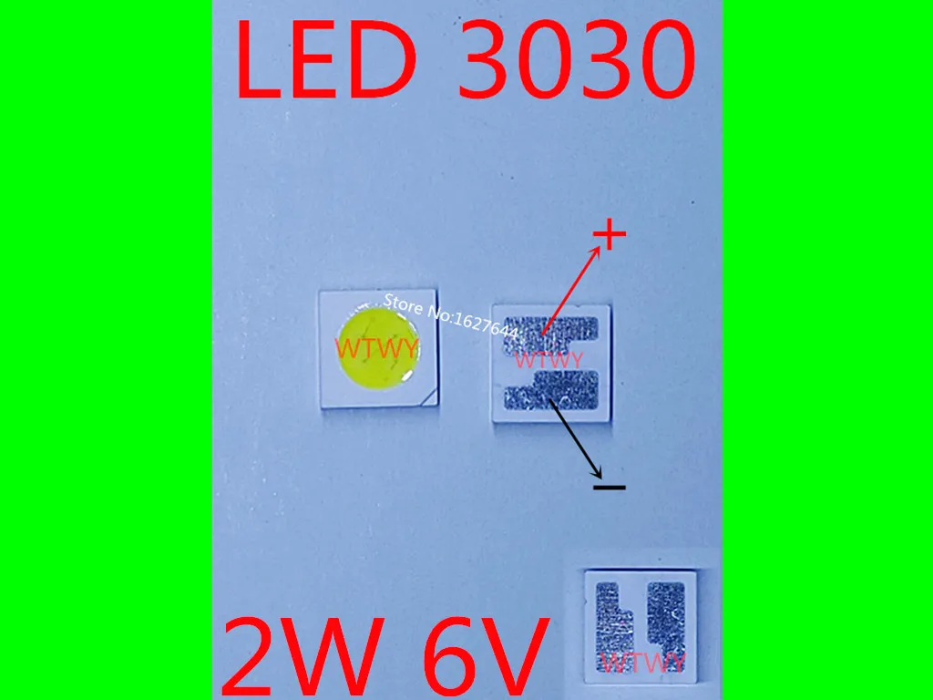 500 pcs JUFEI LED 3030 LED High Power 2 W 6 V 200LM SMD 3030 Cool white ...