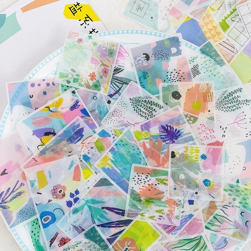 60PCS-New-Creative-Collage-Series-Paper-Lable-Sealing-Stickers-Crafts ...