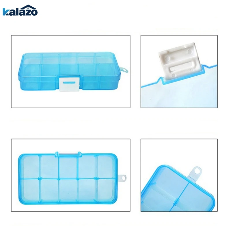 10 Grids Adjustable Transparent Plastic Storage Box for Small Component ...