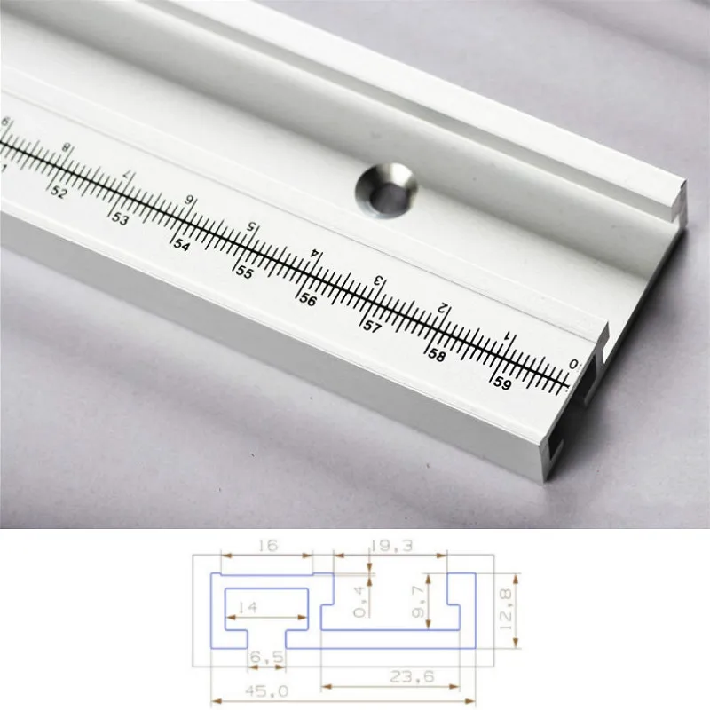 Aluminum Alloy T-Tracks with Scale and Miter Track Stop and T- Slot ...