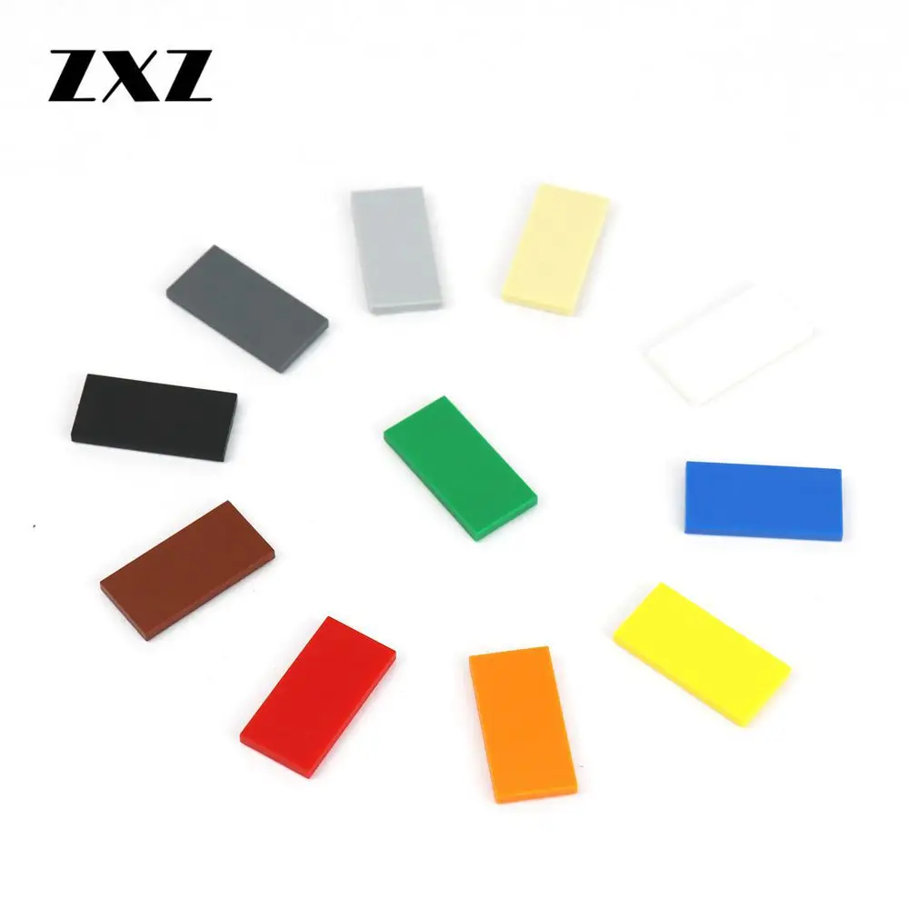 500pcs Moc Brick Flat Tiles 2 X 4 Model Building Blocks Parts Diy ...