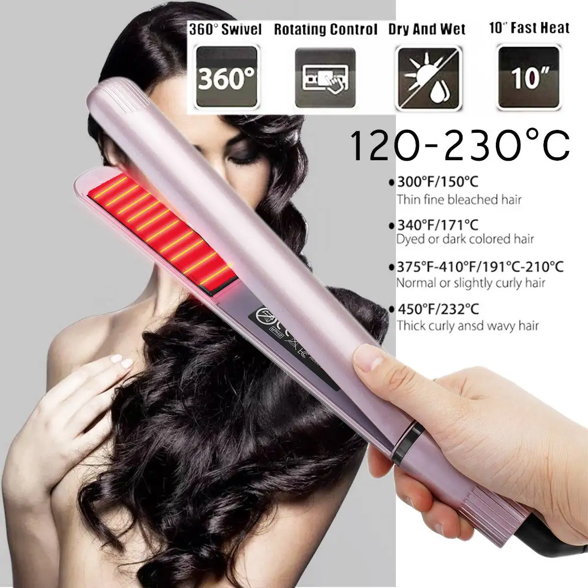 Professional 2 In 1 Twist Hair Curling And Straightening Iron Hair Straightener Hair Curler Wave