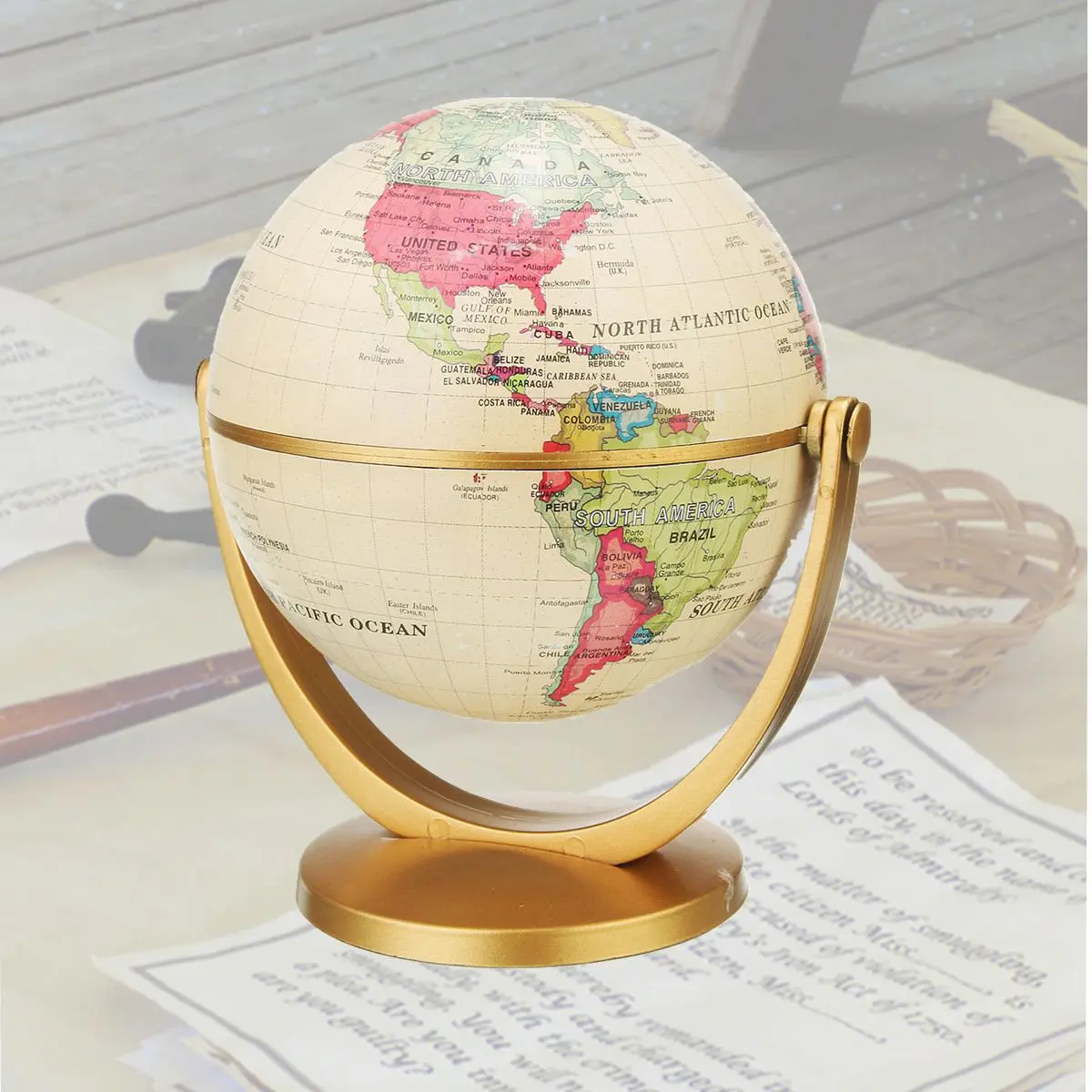 12cm 360 Rotating Terrestrial Tellurion World Globe Earth Map with ...