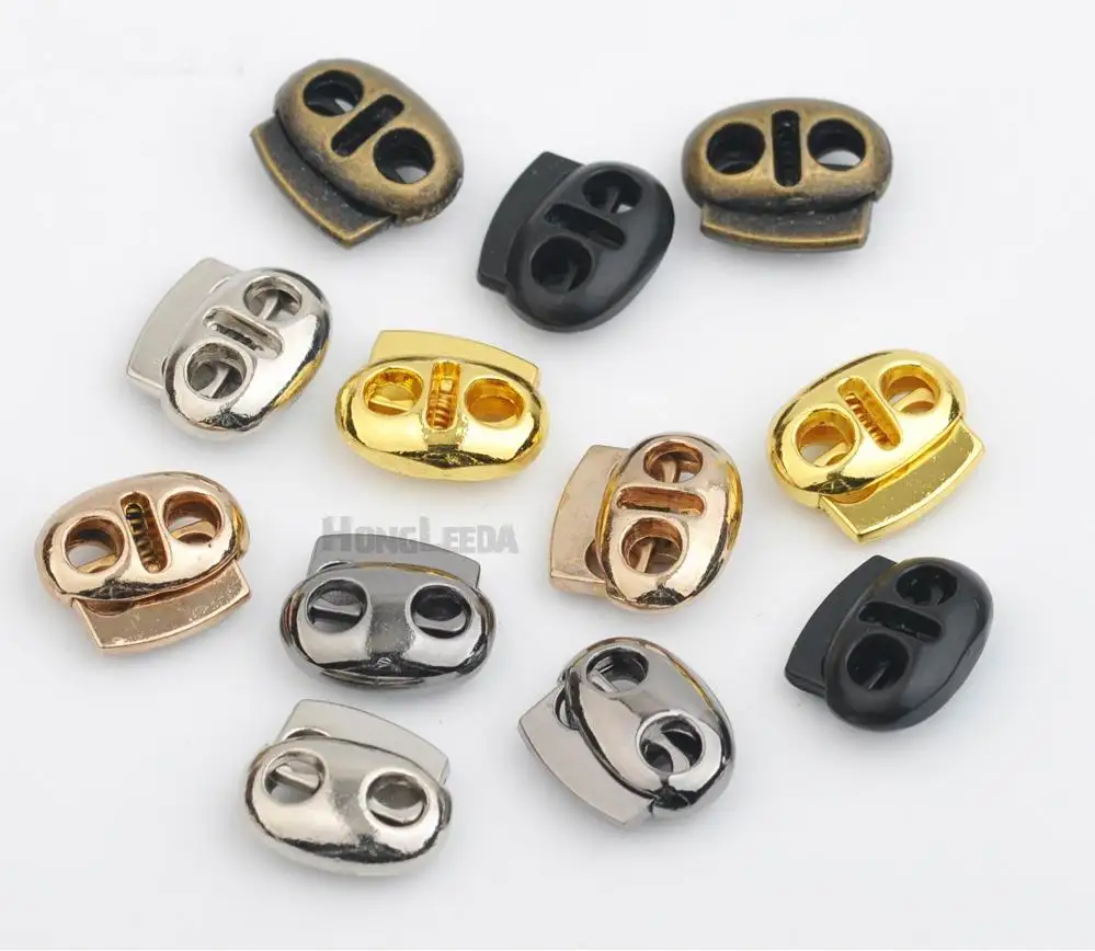 24 pcs / lot STP 007 oval metal alloy stoppers toggle cord locks ...