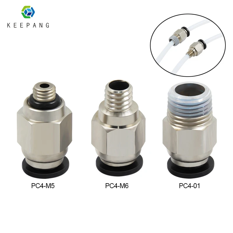 3D Printer Pneumatic Connector Fittings PC4 01 PC4 M5 PC4 M6 Bore 4mm ...