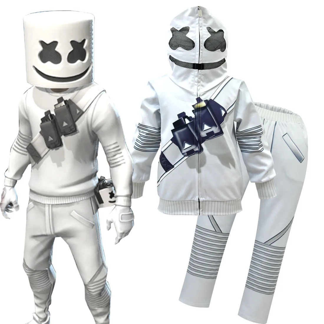 Boy Clothes Marshmello Costume Boy Party Dress Marshmello Dj Mask Top ...