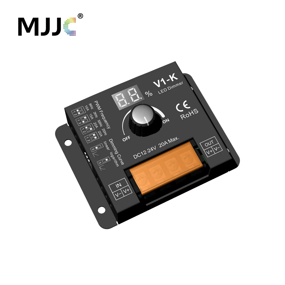LED Dimmer 12V 24V 20A Rotary PWM Wireless Dimmer Switch Frequency ...