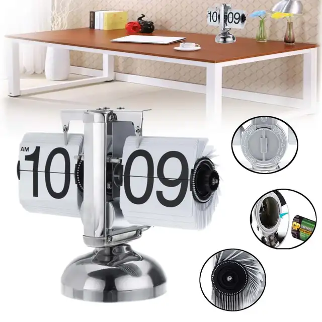 Digital Auto Flip Clock Retro Vintage Style Down Metal Single Double ...