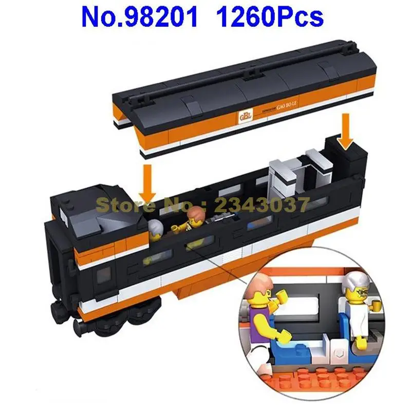 98223 1260pcs technic battery powered electric sky high-speed train ...