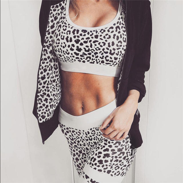 FREE SHIPPING Women's Fitness Suits Crop Tank Top And Legging Pants 2 Pieces Set Summer Fashion ...