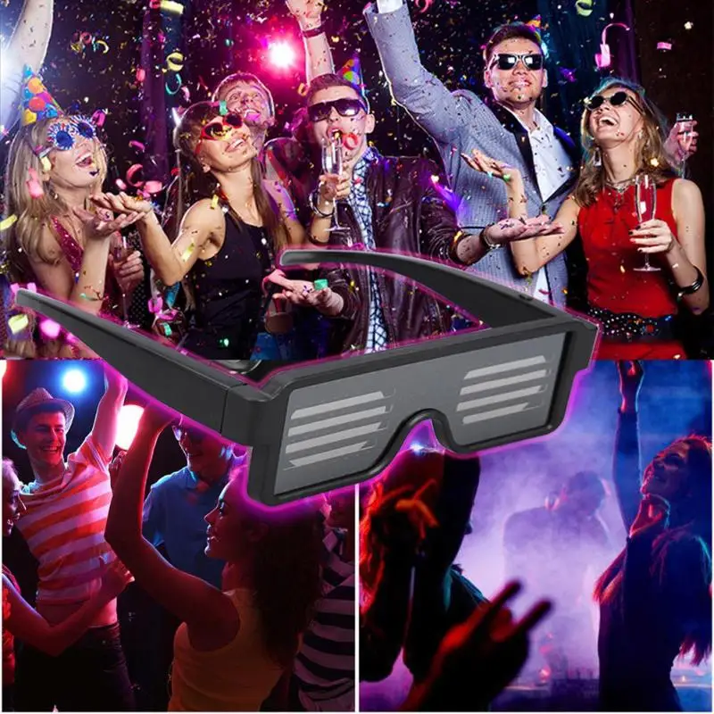 8 Modes Flash LED Party Glasses USB Charge Luminous Glasses Novelty ...