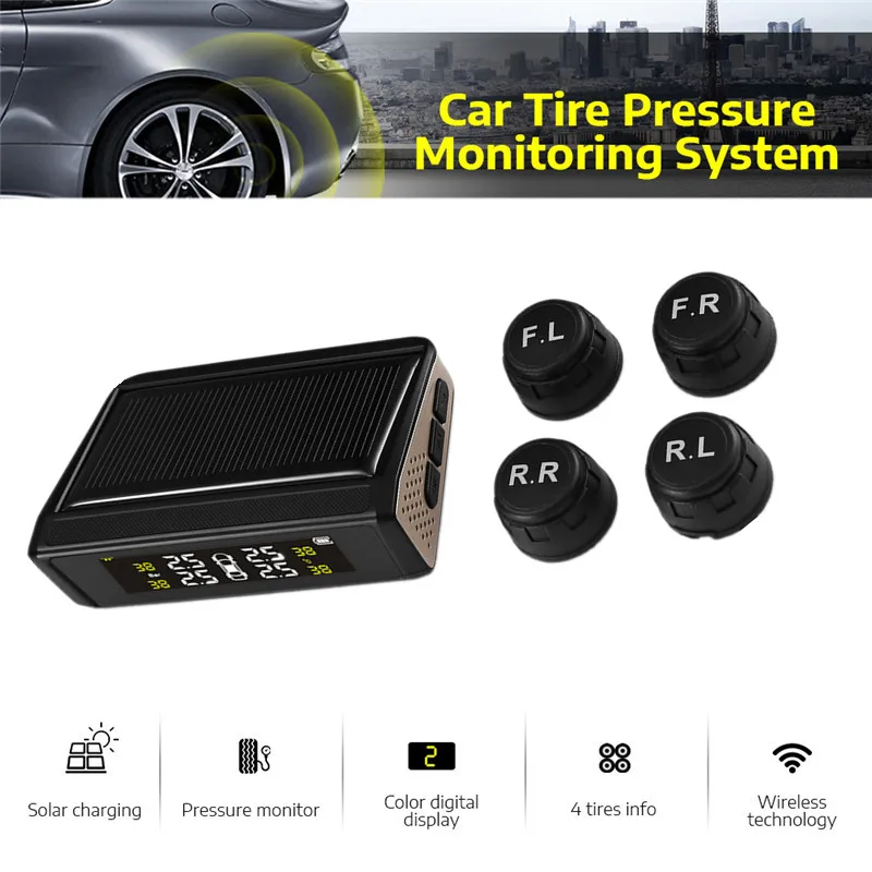 USB Android TPMS Car TPMS Solar Powered Tyre Pressure Monitoring System ...